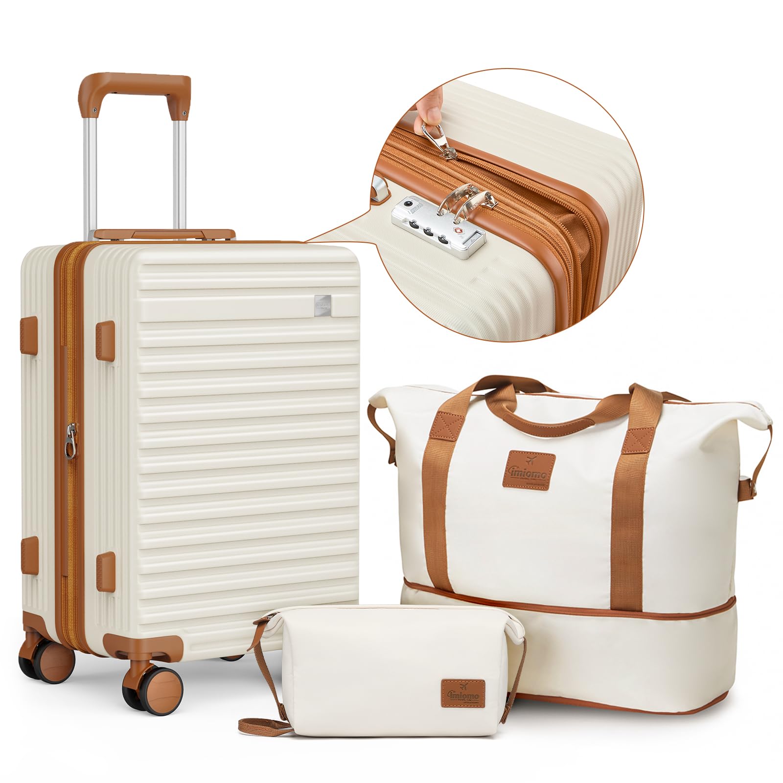 imiomo Carry on Luggage Sets,20 Inch Expandable Carry-on Suitcase with Spinner Wheels,Hard Shell Lightweight Rolling Travel Luggage with TSA Lock