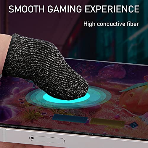 40 Pieces Gaming Finger Sleeve For Gaming Thumb Sleeves Mobile Gaming Finger Protector (Black)
