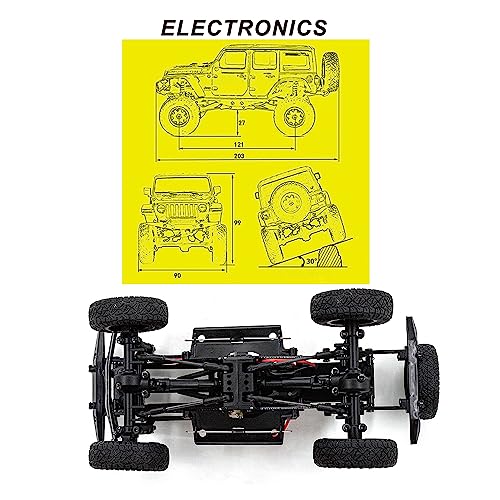 Géneric 1/24 Remote Control Crawler Car, RC Off-Road Truck 2.4GHz 4 Wheel Drive Climbing Car Crawler car RTR Version (Black)