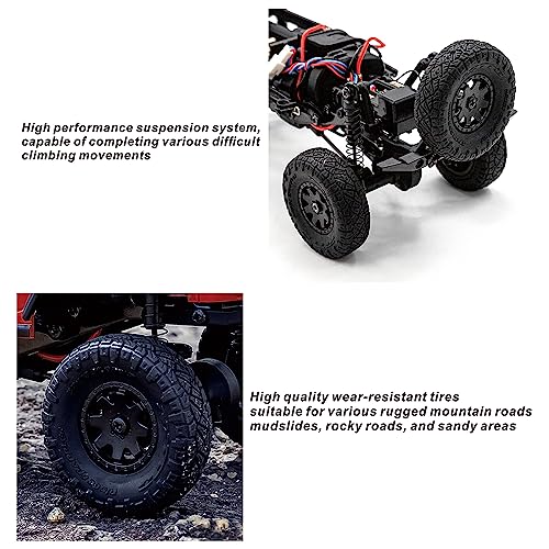 Géneric 1/24 Remote Control Crawler Car, RC Off-Road Truck 2.4GHz 4 Wheel Drive Climbing Car Crawler car RTR Version (Black)