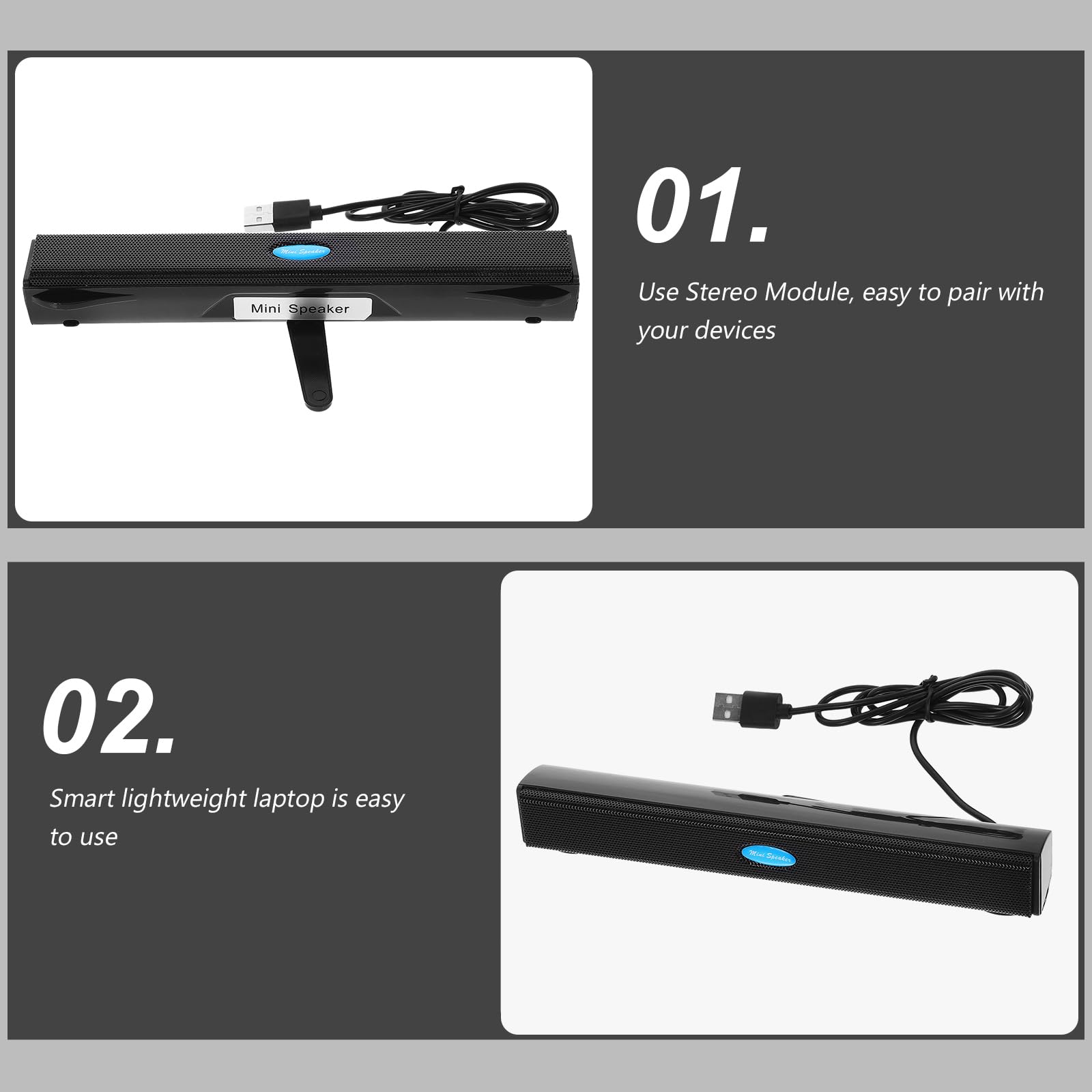 UKCOCO Sound Bars for TV, Small Surround Soundbar Speakers for PC/Gaming/Projectors