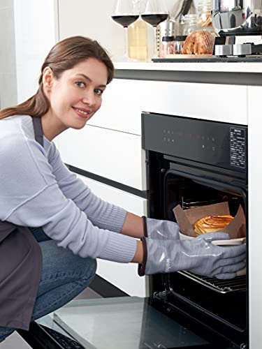 Wahoo Liquid Silicone Oven Gloves, CoralAir Liner, Heat Resistant Gloves for Cooking, Food-Grade, Waterproof, Baking, Medium