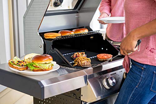 Monument Grills 14633 2-Burner Stainless Steel Liquid Propane Gas Grill with Clear View Lid, LED Controls Mesa 200