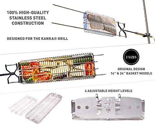 Kanka Grill 100% Stainless Steel Basket. Cook Any Food!