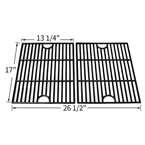 BBQ funland GI1192 Porcelain Coated Cast Iron Cooking Grid Replacement for Nexgrill 720-0830H, 720-0697, 720-0888, Uniflame and Others, Set of 2