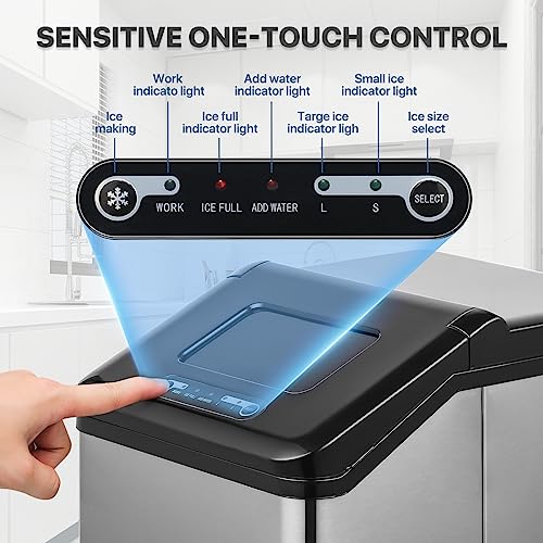 mollie Ice Machine Maker Countertop, 32 Ice Square Cubes Ready in 20 Mins, 33lbs/24 hrs, Self-Cleaning Ice Machine, 2 Size Ice Cubes for Kitchen Office Bar Party, 2.5L Water Tank