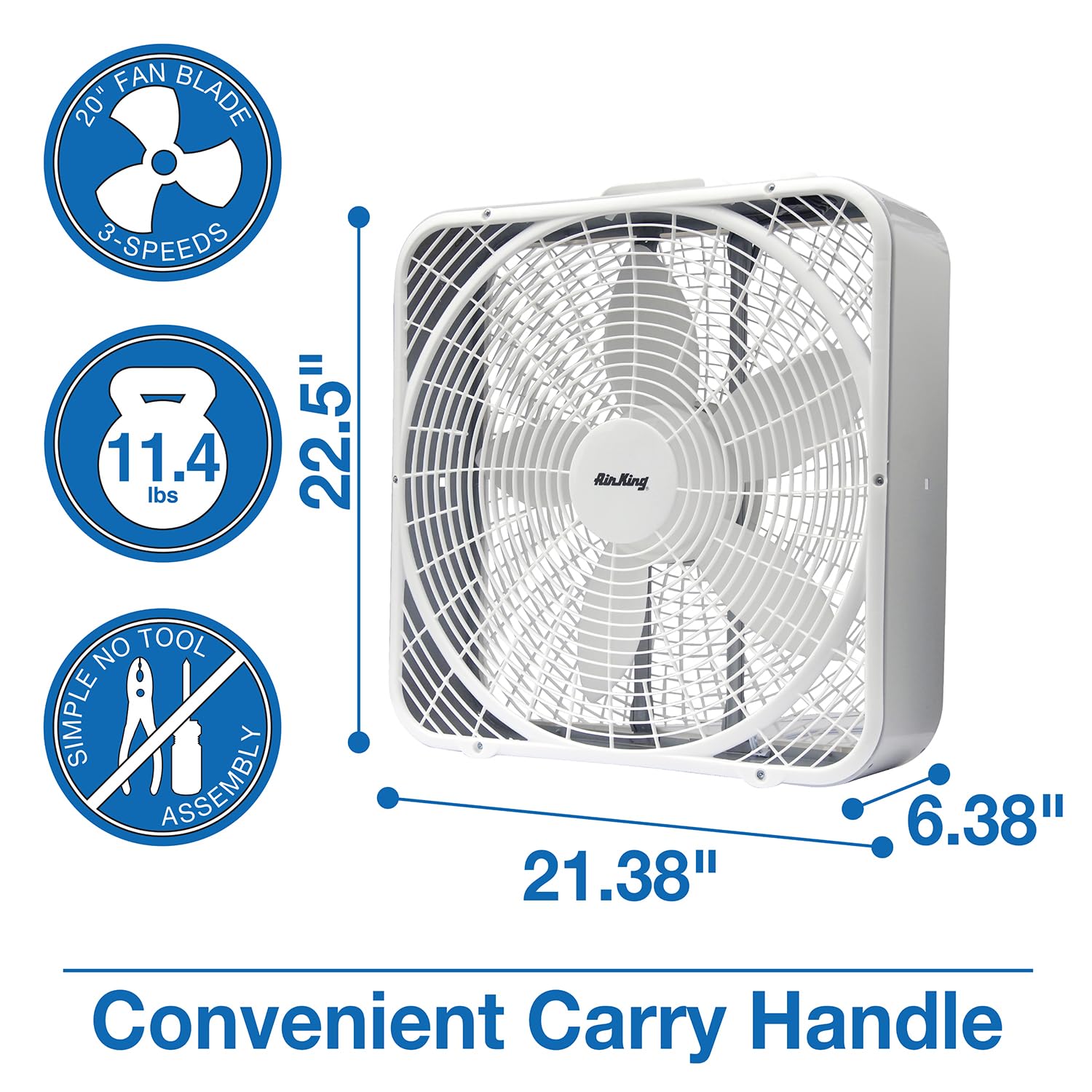 Air King 9723 20-Inch 3-Speed Box Fan , White