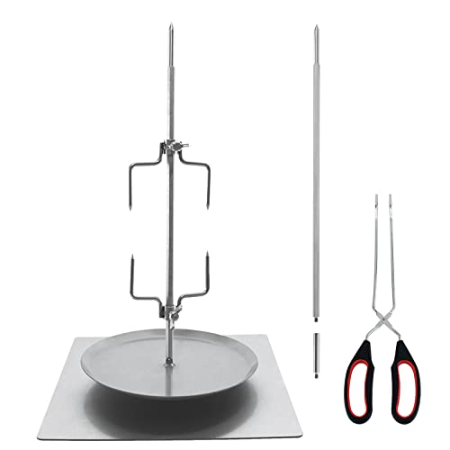 YOOYIST Vertical Skewer for al Pastor, Stainless Steel Removable BBQ Hack Stand with Meat Forks, Brazilian Barbecue Skewers Grilling Meat Spit