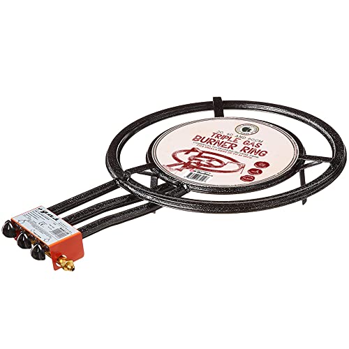 Gourmanity Made By Garcima, Paella Triple Gas Burner Ring, 20, 40 and 60 cm Paella Burner, Butane/Propane Gas Burner, Outdoor Paella Pan Burner