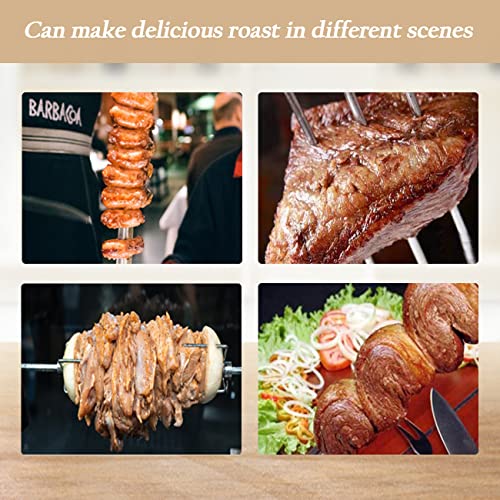 YOOYIST Vertical Skewer for al Pastor, Stainless Steel Removable BBQ Hack Stand with Meat Forks, Brazilian Barbecue Skewers Grilling Meat Spit