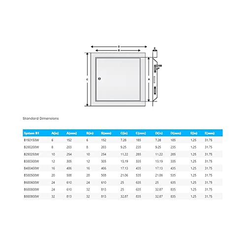 Best - 24" x 24" Fire Rated Un-Insulated Access Door with Flange