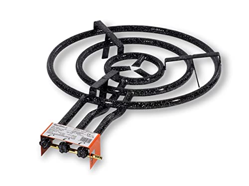 Gourmanity Made By Garcima, Paella Triple Gas Burner Ring, 20, 40 and 60 cm Paella Burner, Butane/Propane Gas Burner, Outdoor Paella Pan Burner