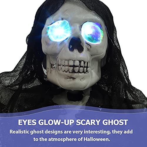 1pc Luminous Horror Ghost Pendant Halloween Haunted House Hanging Adornment Decor for Celebration Party