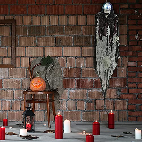1pc Luminous Horror Ghost Pendant Halloween Haunted House Hanging Adornment Decor for Celebration Party