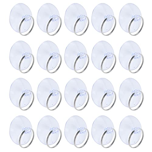 MY MIRONEY 1.38" Diameter Suction Cup with Rings Clear Suction Cup Sucker Pack of 20