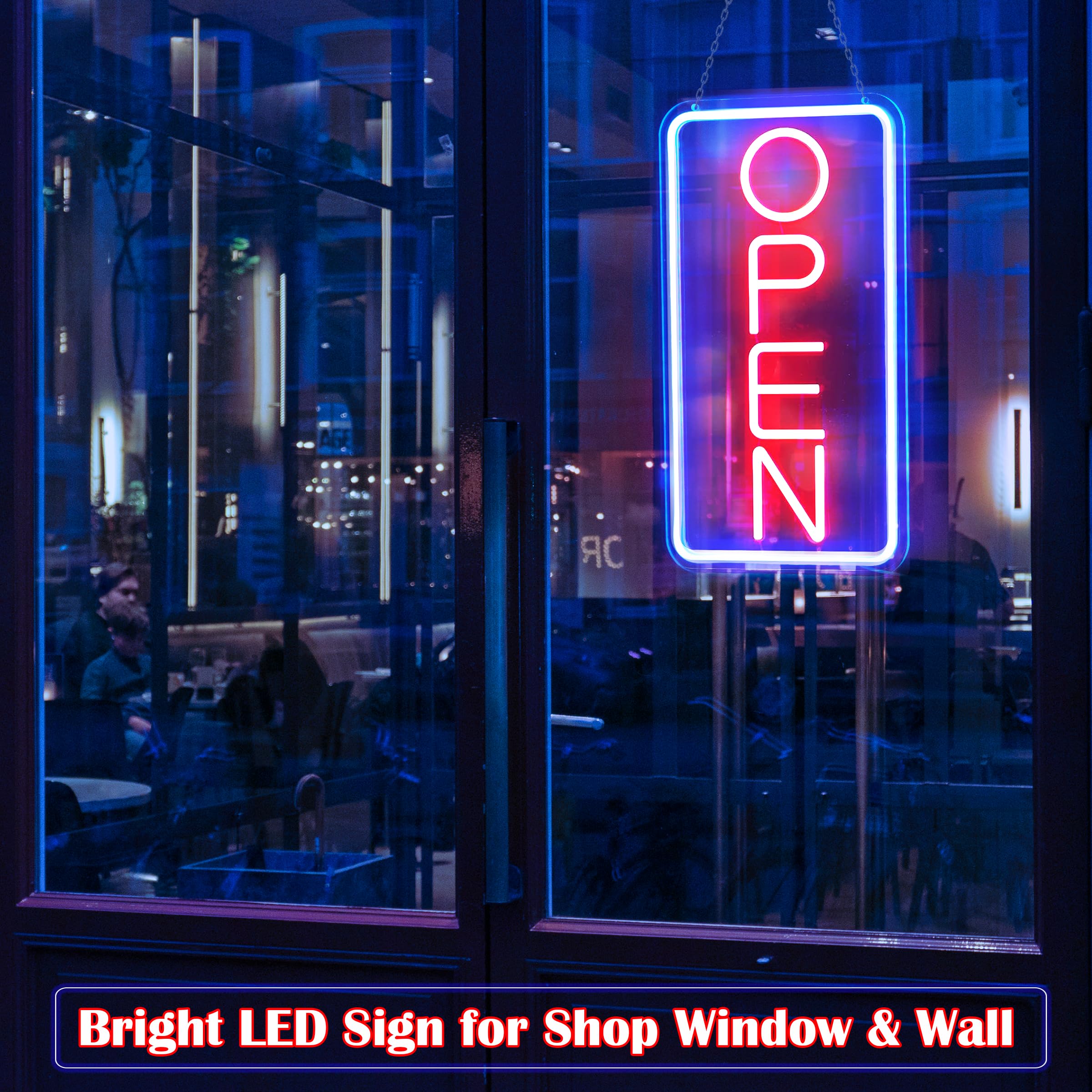 SunKite LED Neon Open Sign, 16.5"x 9" Business Hour Sign, Powered by USB with Switch, LED Display Window Lights for Cafe Bar Hotel Salon Bookstore Restaurant Grocery Shop Store Wall Decor