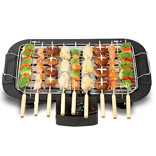 HAITOP Indoor Electric Grill Smokeless 2000W, Household Smoke Free Electric Grill,Portable Tabletop Grill Kitchen BBQ Grills,Adjustable Temperature Control,Removable Water Filled Drip Tray