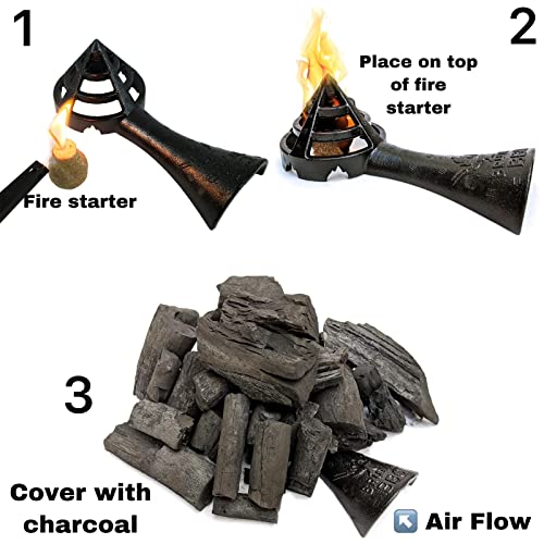 Brutal BBQ Fireguard Firewood and Charcoal Starter | Fire Starters for Grill | Easy to Use Grill Starter | Compact Firestarters for Outdoor Fire Pit | Coal Burner, Firewood and Charcoal Fire Starter