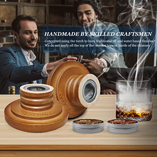 Cocktail Smoker Kit with Torch for Infuse Cocktail Whiskey,Wine, BBQ,Flavor Drink Smoker Include Oak, Cherry, Apple and Pecan Wood Chips,Whiskey Smoker Gifts for Men(No Butane)