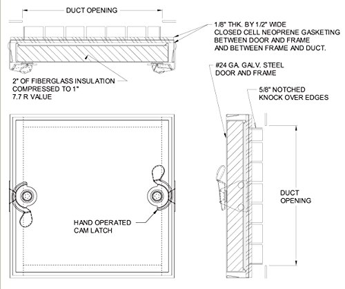 Acudor CD-5080 Duct Access Door 18 x 18 for Fiberglass Ducts