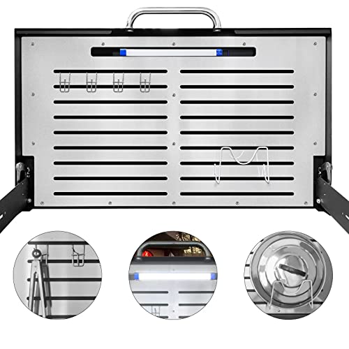 Hinged Lid for 36 inch Blackstone Griddle, Multi-Function Griddle Lid with LED Light, Pot Lid Rack, 4 Hooks, Blackstone Grill Accessories
