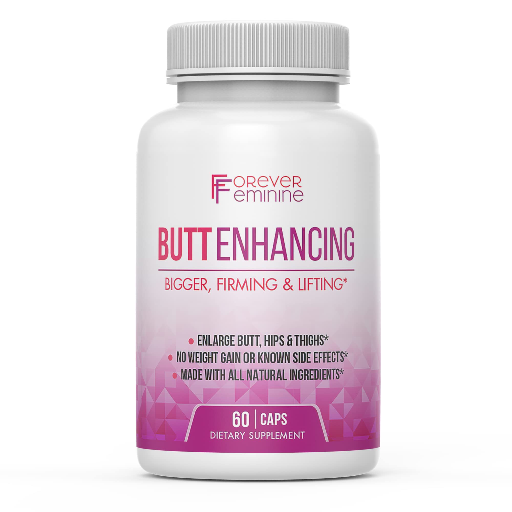 Forever Feminine Premium Butt Enhancer Pills - Big Butt Growth Formula - Shape, Lift, and Firm - Bigger Booty Glute Enhancement Products - 60 ct