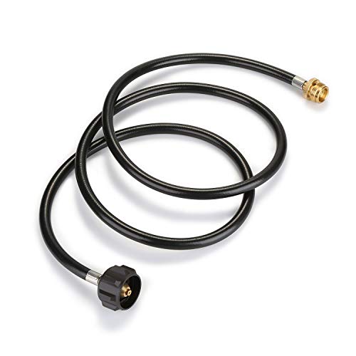 WADEO 8 Feet Propane Adapter Hose with QCC1/Type1 Tank Connects 1 lb Portable Appliance to 1-20lb Propane Tank for Weber Q Grill, Coleman Grill, Camp Stove and More