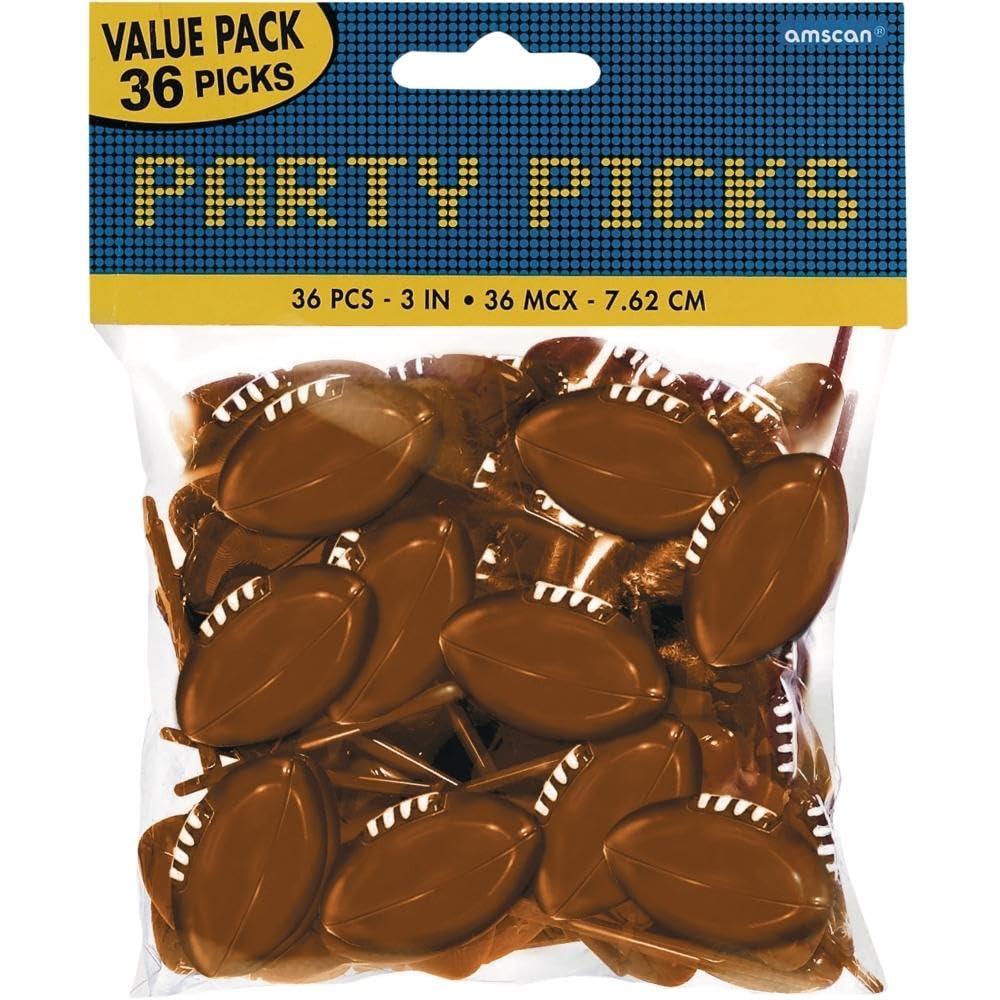 Football Plastic Picks - 3", 36 Pcs