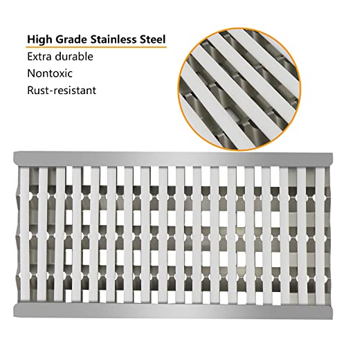 Plowo 18 5/8" Stainless Steel Grill Heat Plates Replacement for BGB48-BQRL, BGB48-BQRN, 48DBQAR, 48DBQR, 48EBQAR, BGA27-BQ, BGA27-BQR, BGA36-BQARL, BGA36-BQARN, Ceramic Rod Complete DCS Radiant Tray