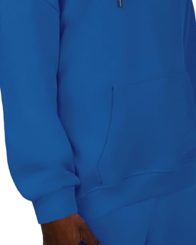 Zeagoo Long Sleeve Hoodies for Women Cotton Fleece Hoodies Solid Crewneck Tunic Sweatshirts Y2k Clothes Deep Blue Medium