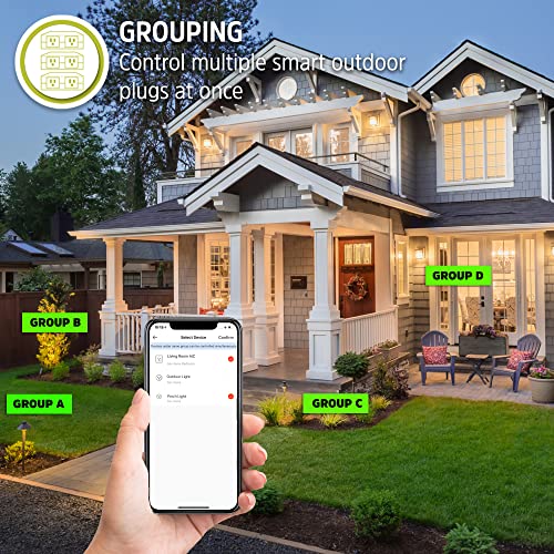 Energizer Smart Wi-Fi Outdoor Plug, Water-Resistant, 2 Individually Controlled Outdoors, Customizable Schedules/Remote Access with App, Compatible with Alexa, Siri, Google Assistant