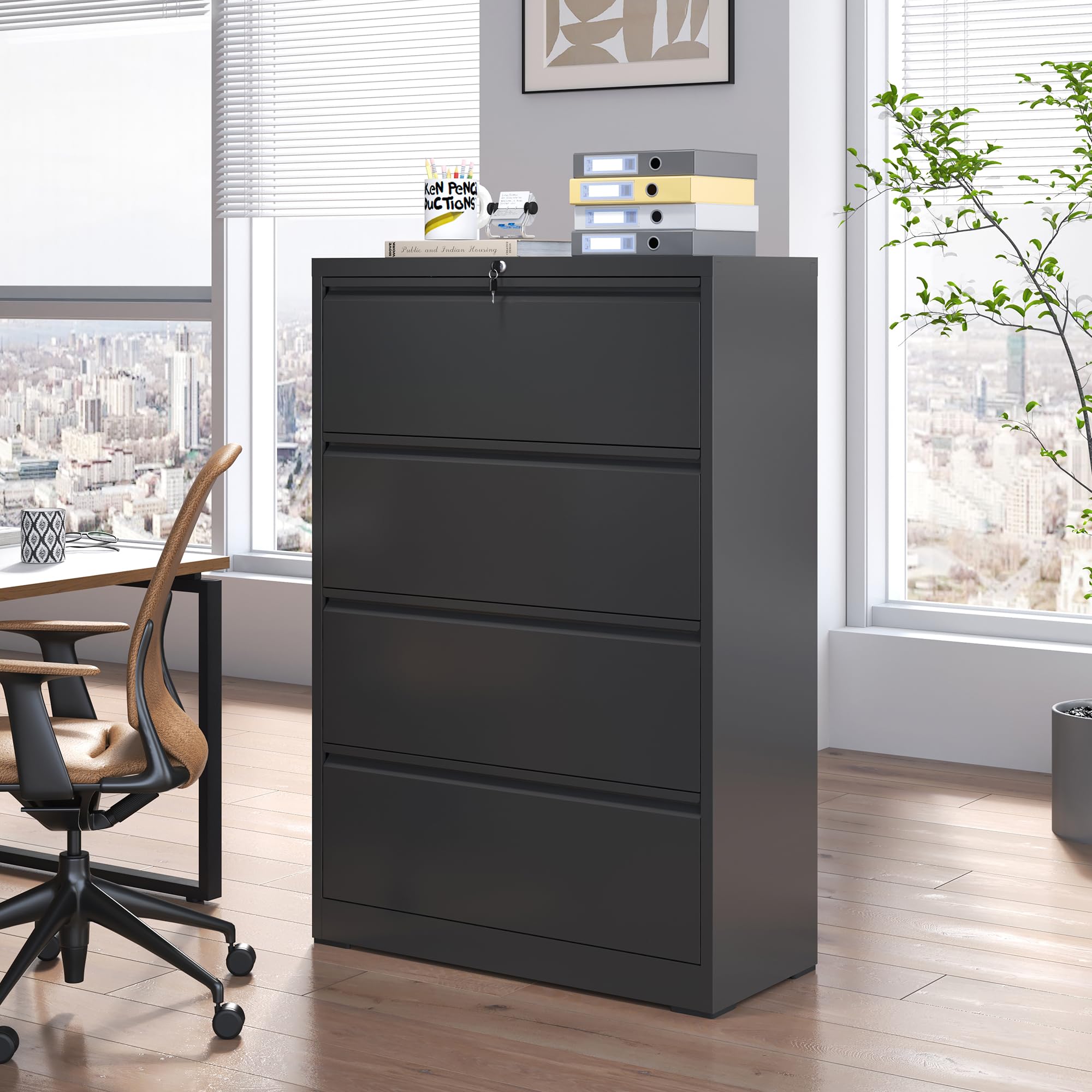 BIZOEIRON Lateral File Cabinet,Steel Storage File Cabinet for Letter/Legal/F4/A4 Size…