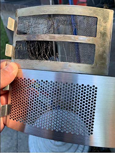 Draft Door Screen Kit Replacement Parts For Large and Medium Big Green Egg,Big Green Egg Accessories,Green Egg Chimney Door With Upgrade Punched Mesh Screen,Stainless Steel(Draft Door Kit for M&L BGE)