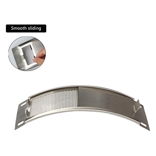 Draft Door Screen Kit Replacement Parts For Large and Medium Big Green Egg,Big Green Egg Accessories,Green Egg Chimney Door With Upgrade Punched Mesh Screen,Stainless Steel(Draft Door Kit for M&L BGE)