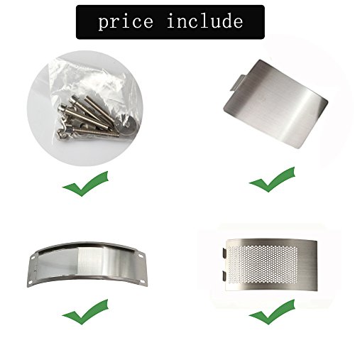Draft Door Screen Kit Replacement Parts For Large and Medium Big Green Egg,Big Green Egg Accessories,Green Egg Chimney Door With Upgrade Punched Mesh Screen,Stainless Steel(Draft Door Kit for M&L BGE)