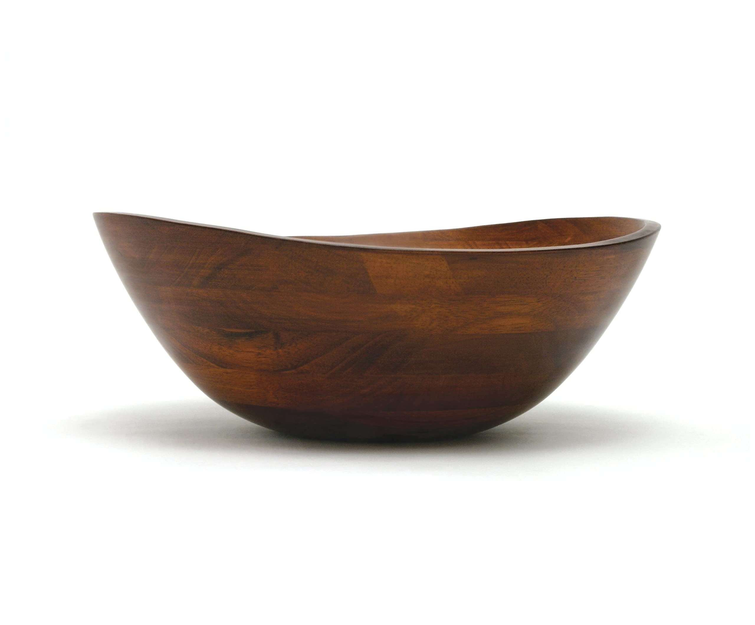 Lipper International Cherry Finished Wavy Rim Serving Bowl for Fruits or Salads, Matte, Large, 13" x 12.5" x 5", Single Bowl