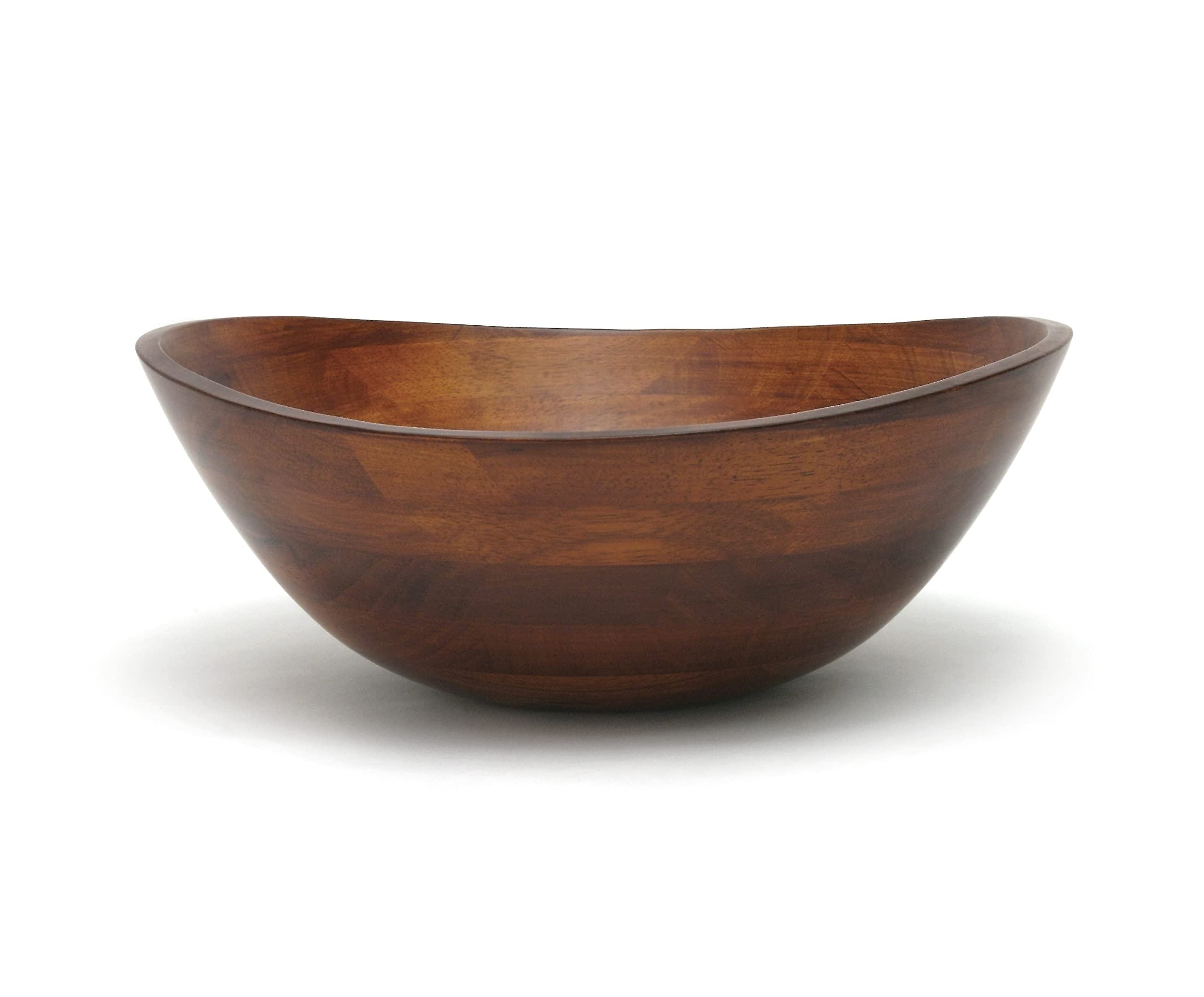 Lipper International Cherry Finished Wavy Rim Serving Bowl for Fruits or Salads, Matte, Large, 13" x 12.5" x 5", Single Bowl