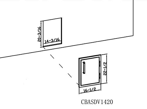 Bonfire access Vertical Stainless steel single door 14*20''