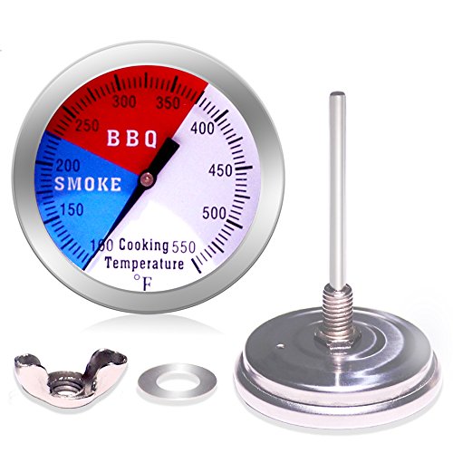 NEWSTART BBQ Thermometer Gauge - 2 Pcs Charcoal Grill Pit Smoker Temp Gauge Grill Thermometer with Fahrenheit and Heat Indicator