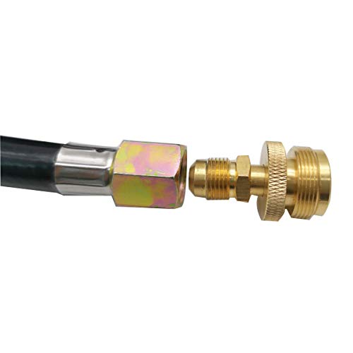 MENSI 12 Foot 1/4' Quick Connect Liquid Propane Hose for RV to Hook Up Portable Camping BBQ Grill with 1”-20UNEF Male Thread