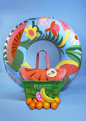 ban.do Super Chill Cooler Bag, Insulated Bag with Shoulder Straps, Soft Sided Cooler, Cute Portable Cooler for Picnics or Beach Days, Watermelon 2.0