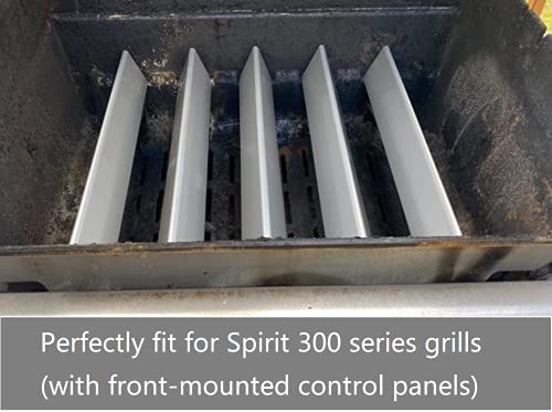 GasSaf L15.3 Flavorizer Bar Replacement for Weber 7636, Spirit 300 310 320 E310 E320 Series,Weber 46510001, 47513101 Gas Grill Front Controls (L15.3 x W2.6X T2.5inch)(5-Pcs)