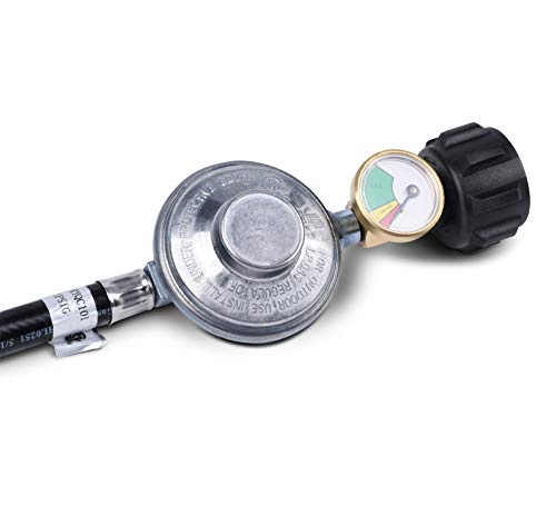 GasSaf 5FT Propane Regulator with Hose, Griddles Regulator and Gauge Suitable for Blackstone 17β/22β Tabletop Griddle, Pit BOSS 2 Burner Gas Griddles