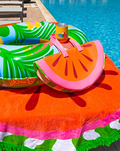 ban.do Super Chill Cooler Bag, Insulated Bag with Shoulder Straps, Soft Sided Cooler, Cute Portable Cooler for Picnics or Beach Days, Watermelon 2.0