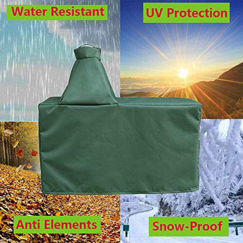 Mini Lustrous Cover for Large Big Green Egg, Large Ceramic Egg Type Kamado Table Cover with Heavy Duty and Waterproof Fabric, Large(60”Lx27”Wx31”H)