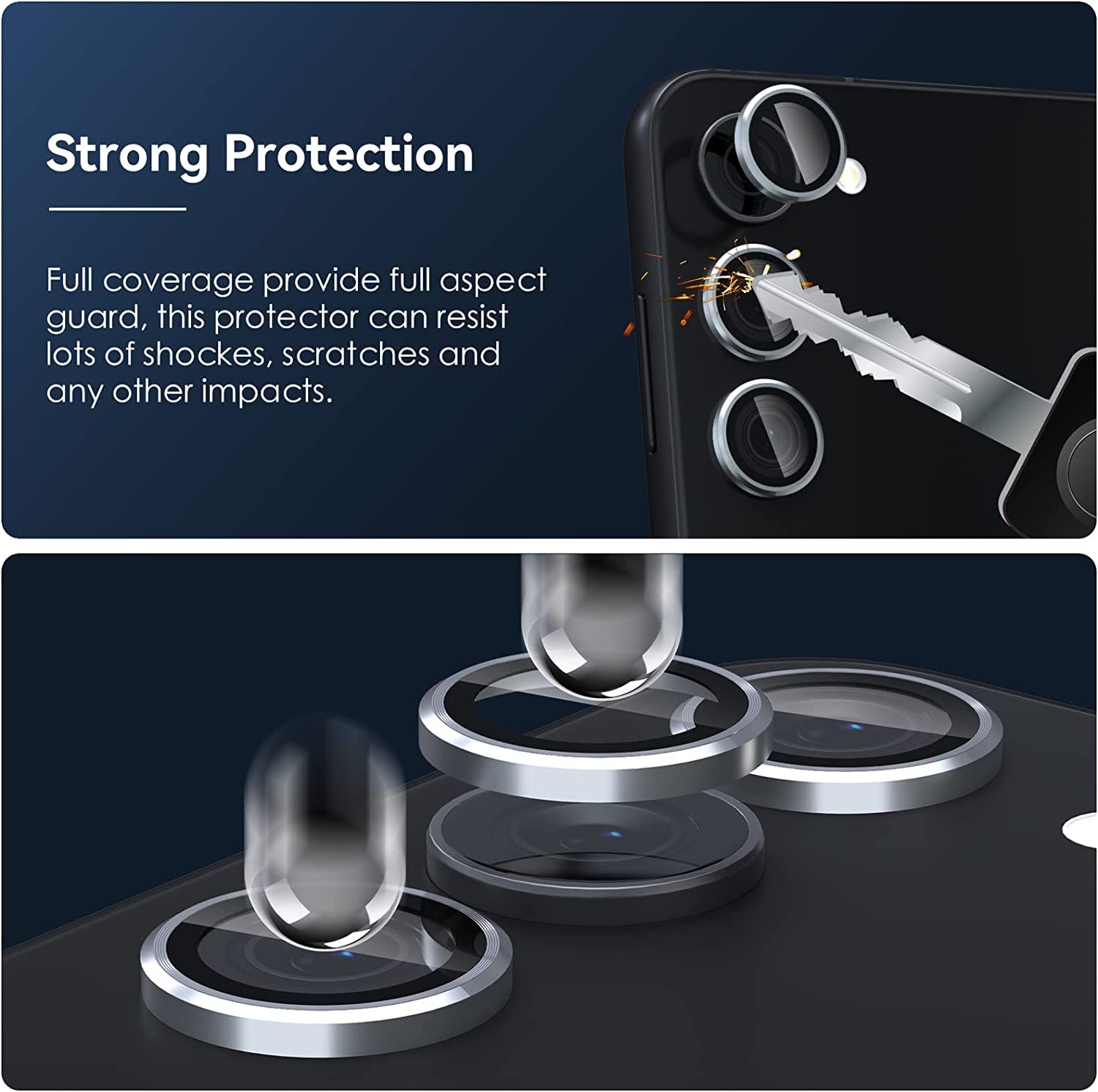 Ltezixal [2-Pack Camera Lens Protectors for OnePlus Nord N30 5G, Scratch-Resistant Ultra-Thin Tempered Glass Camera Cover Screen Protector Metal Individual Ring Camera Lens Protector, Black