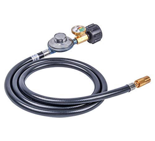 GasSaf 5FT Propane Regulator with Hose, Griddles Regulator and Gauge Suitable for Blackstone 17β/22β Tabletop Griddle, Pit BOSS 2 Burner Gas Griddles