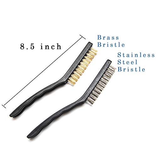 BBQ Grill Brushes (2 Count) Stainless Steel, Brass Heavy Duty Scratch Brush Set Bristles Brush for BBQ Grill Brush, Cleaning, Kitchen, etc.