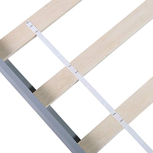 Swellsuite Wood Platform Bed Frame for Kids, Twin Bed Frame with Headboard and Support Legs for Boys and Girls, Twin Platform Bed with Wood Slats, No Box Spring Needed, Twin Size, Gray.