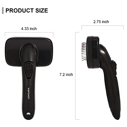 Self Cleaning Slicker Pet Brush for Grooming and Shedding Small Medium Large Dog Cat - Gently Remove Loose Tangling knot Undercoat Fur Mats - Suitable for Long Short Hair Lengths sensitive Animals